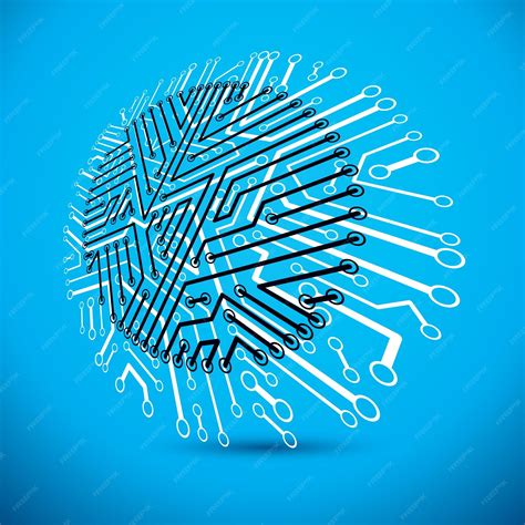 Premium Vector Vector Technology Cpu Design With Circular Microprocessor Scheme Computer