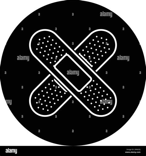 Adhesive Plaster Icon Rounded Button Style Vector Eps Stock Vector