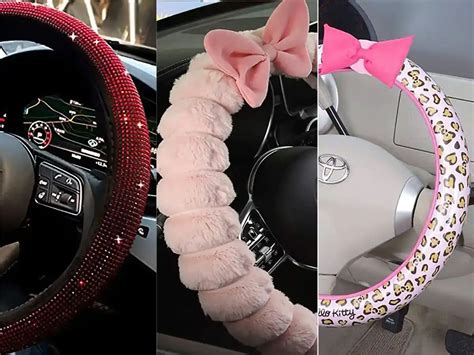 روکش فرمون دخترونه ایده‌های جذاب برای تزیین ماشین با دور فرمان عروسکی