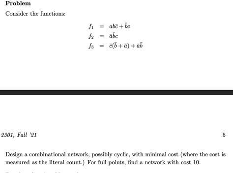 Solved 2 Synthesis Of Cyclic Combinational Circuits The