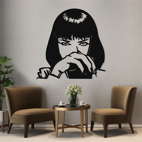 Wooden Wall Art Pulp Fiction Mia Wallace Dublez