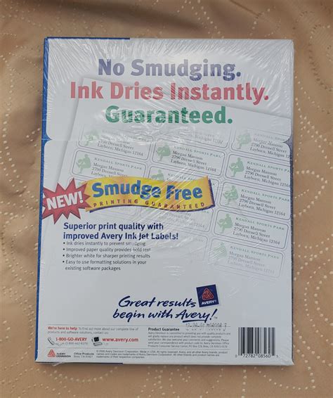 New Sealed Avery 8560 White Address Labels 1 X 2 58 60 Sheets 1800