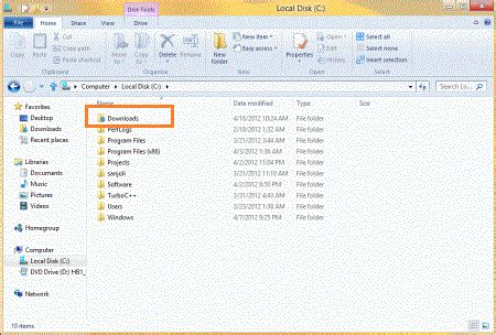 Location Change Of Download Folder In Windows 8