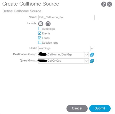 Configure Callhome Feature In Cisco Aci