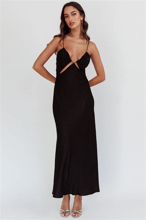 Shop The Casa Nova Cut Out String Dress Black