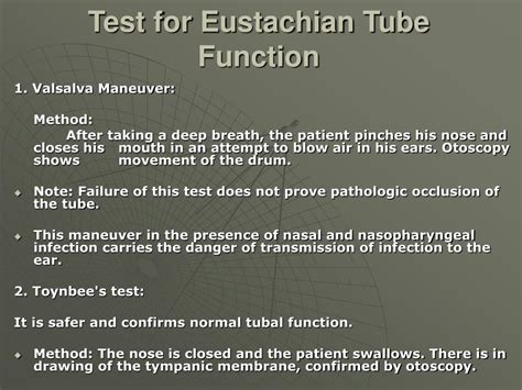 Eustachian Tube Function Test Ppt At Crystal Twyman Blog