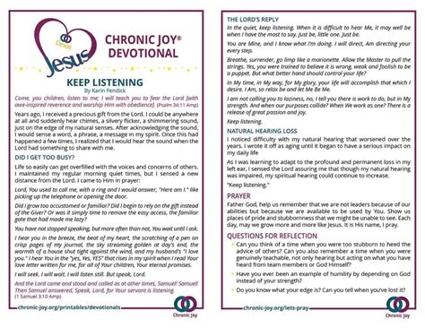 Chronic Joy® Printable Devotionals