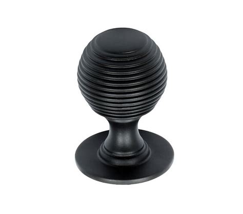 Prima Queen Anne Reeded Solid Cupboard Knobs 25mm 32mm Or 38mm Matt Black Mb974
