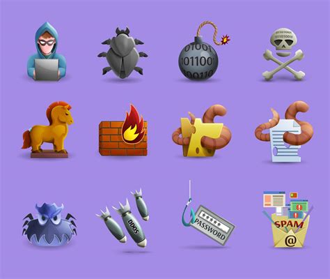 Malicious Software Icons Set 466207 Vector Art At Vecteezy