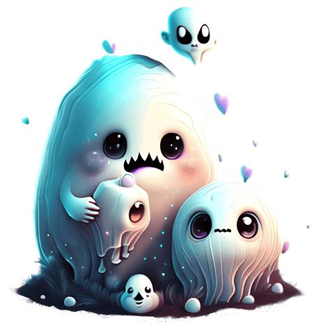 Cute Ghosts Graphic · Creative Fabrica