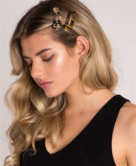 Soho Style Tortoise Shell Rectangular Hair Clip Set Macys