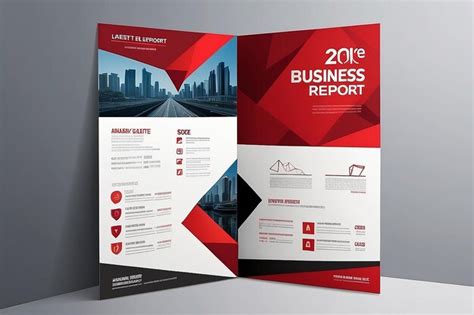 Premium Photo Red Triangle Business Annual Report Brochure Flyer