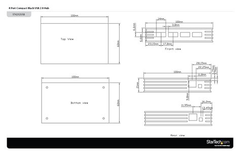 4 Port Compact Black USB 2 0 Hub USB2 Hubs StarTech Com