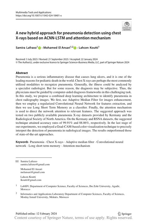 A New Hybrid Approach For Pneumonia Detection Using Chest X Rays Based