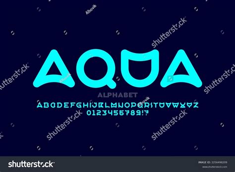 Aqua Style Font Alphabet Letters Numbers Stock Vector Royalty Free 2256498209 Shutterstock