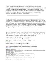Medical Coding Docx Using The Techniques Described In This Chapter Carefully Read Through The