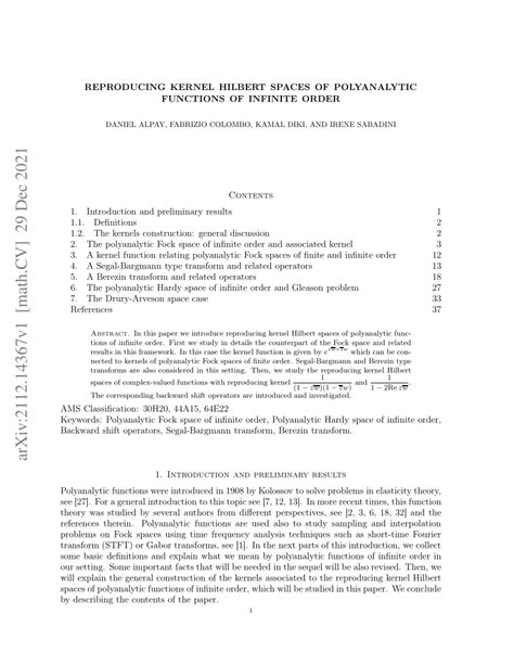 Pdf Reproducing Kernel Hilbert Spaces Of Polyanalytic Functions Of