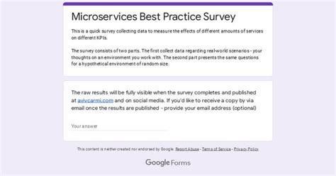 Quick Survey For Research On Best Practices In Microservices The