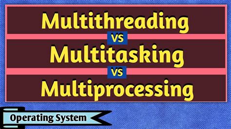 Multithreading Vs Multitasking Vs Multiprocessing Difference