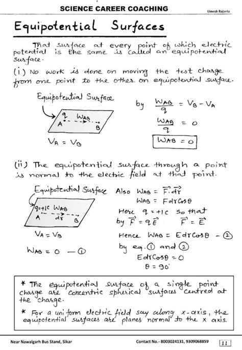 Electric Potential And Capacitance Notes Class 12 Physics Notes Science Career Coaching