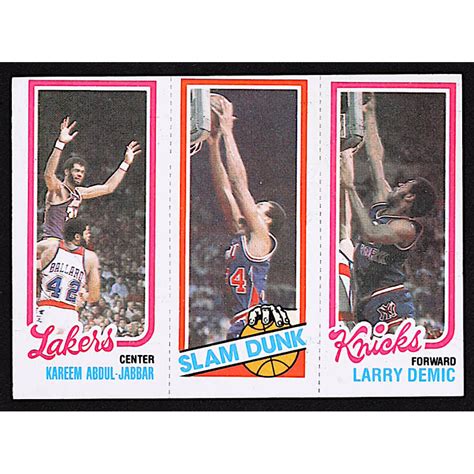 Kareem Abdul Jabbar John Shumate Larry Demic 1980 81 Topps 132 Pristine Auction