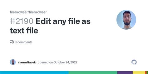 Edit Any File As Text File · Issue 2190 · Filebrowserfilebrowser · Github