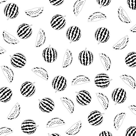 Premium Vector Watermelon Pattern Watermelon Silhouette Background Of