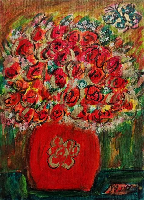 도문희 꽃장미와 나비