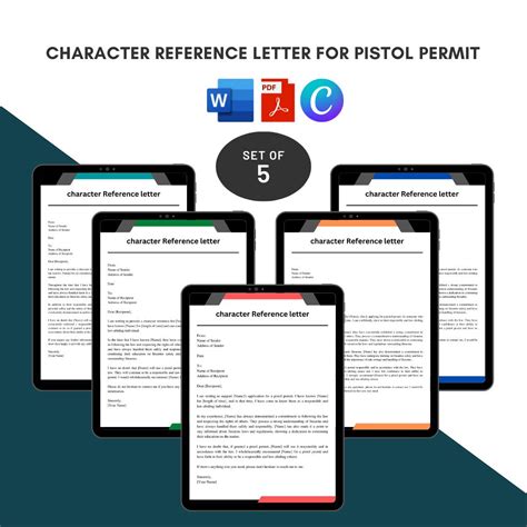 Character Reference Letter For Pistol Permit Template Diy