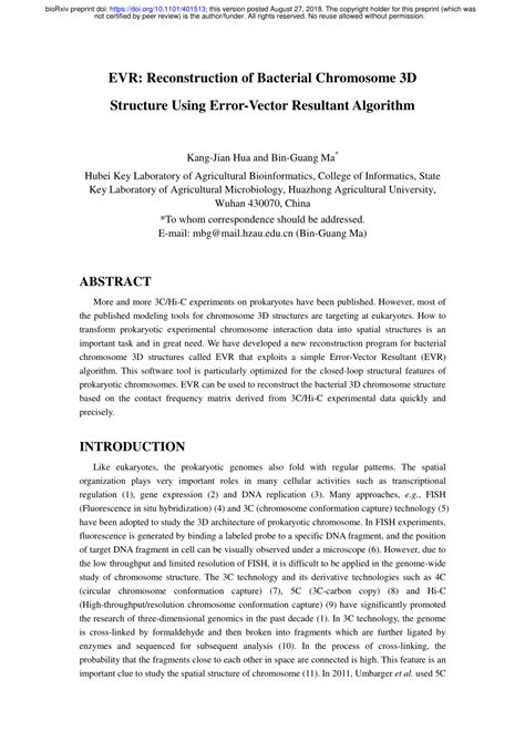 Pdf Evr Reconstruction Of Bacterial Chromosome 3d Structure Using