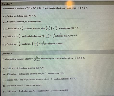 solved question 7 find the critical numbers of f x 4x²