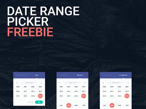 Date Range Picker UI Kit Freebie For Figma And Adobe XD