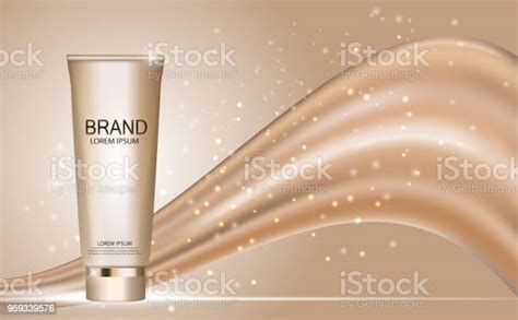 광고 또는 잡지 배경을 위한 디자인 화장품 제품 템플릿 3d 현실 벡터 Iillustratio 공란에 대한 스톡 벡터 아트 및