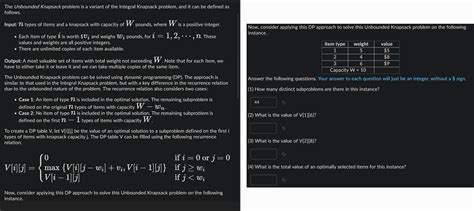 solved the unbounded knapsack problem is a variant of the