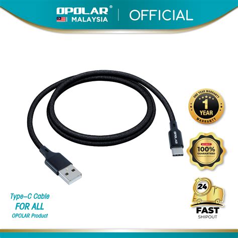 Opolar USB A To Type C Data Charging Cable Support Power DC 5V2A 10W Max 3A