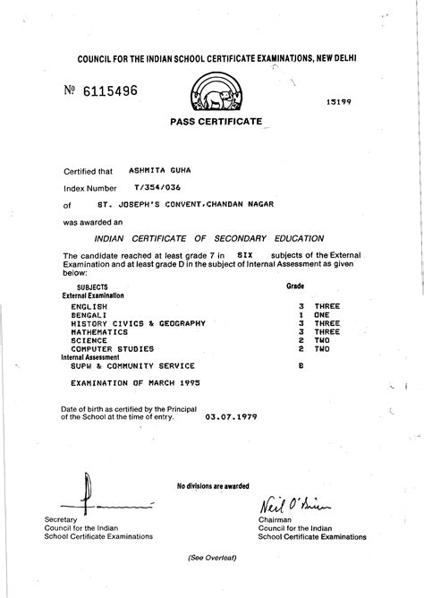 Class 10 Marksheet And Certificate Pdf