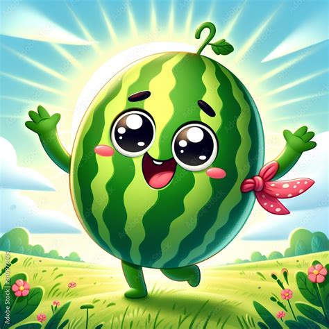 수박 캐릭터 일러스트 Stock Illustration Adobe Stock