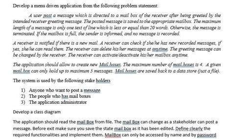 Develop A Menu Driven Application From The Following