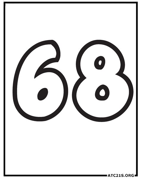 Free Number 68 Coloring Page Download Printable Atc21s