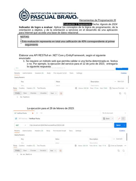 Evaluacion 1 Seguimiento Api Rest Net Core Pdf Pascua De