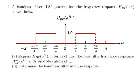 solved 6 a bandpass filter lsi system has the frequency