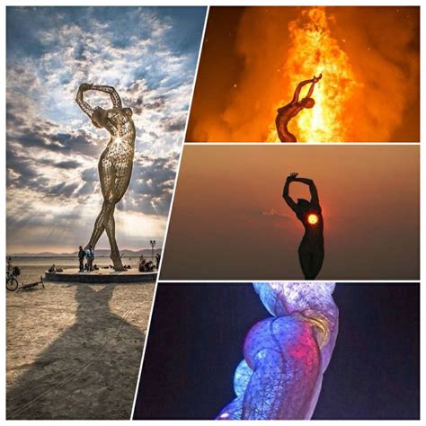 Burning Man Festival A 55 Feet Tall Sculpture Of A Woman In A