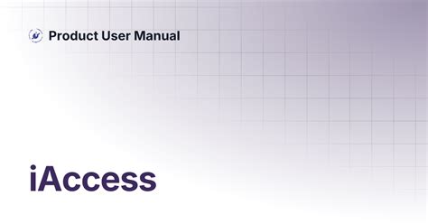 Iaccess Product User Manual