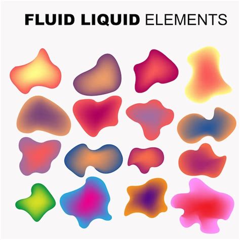 Premium Vector Fluid Shape Vector Set Gradient Liquid With Neon