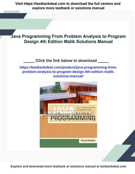 Java Programming From Problem Analysis To Program Design 4th Edition