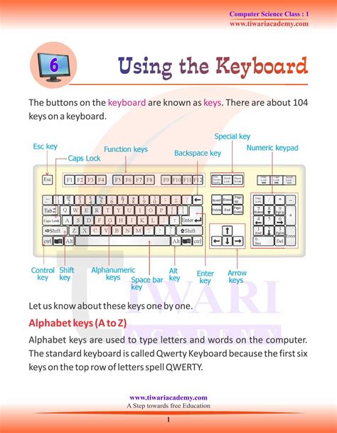 Computer Keyboard Worksheet For Class 1 Printable Free Templates