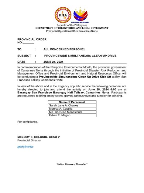 Communication Memo For Bims Orientation 2 Pdf Government