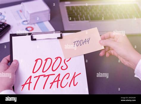 Conceptual Display Ddos Attack Business Approach Disturbed Access To