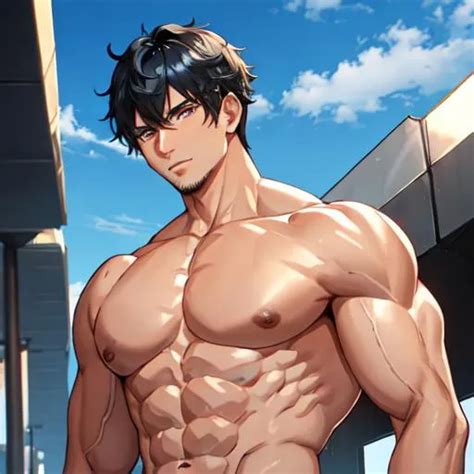 Muscular Anime Man Showing His Abs Uhd 16k Highl Openart