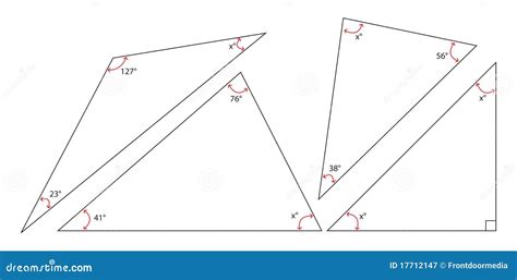 angles sum of a triangle stock vector illustration of math 17712147